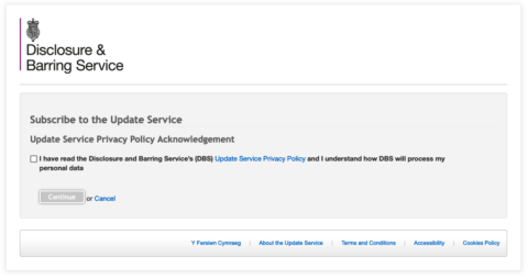 How to register for the TfL DBS update service