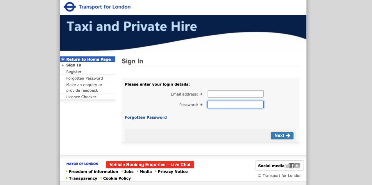 TfL New Online Licensing Portal for PHV Drivers - TFL SERU
